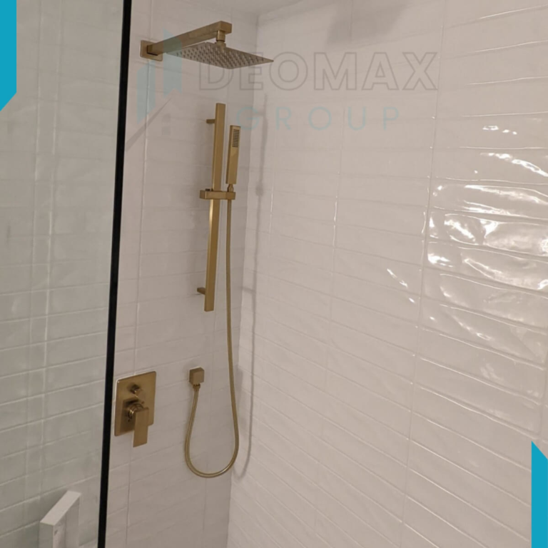 Bathroom With Modern Golden Colour Fittings